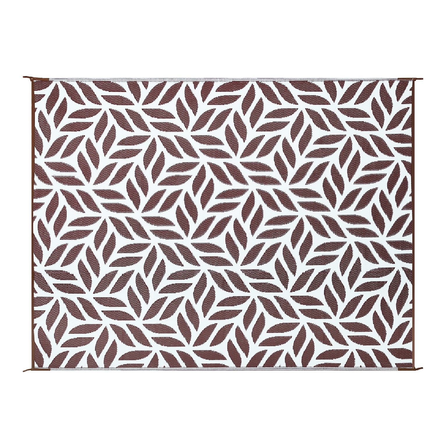 Reversible Mat 8x10 Foot Outdoor Polypropylene Pattern Patio Rug, Brown ...