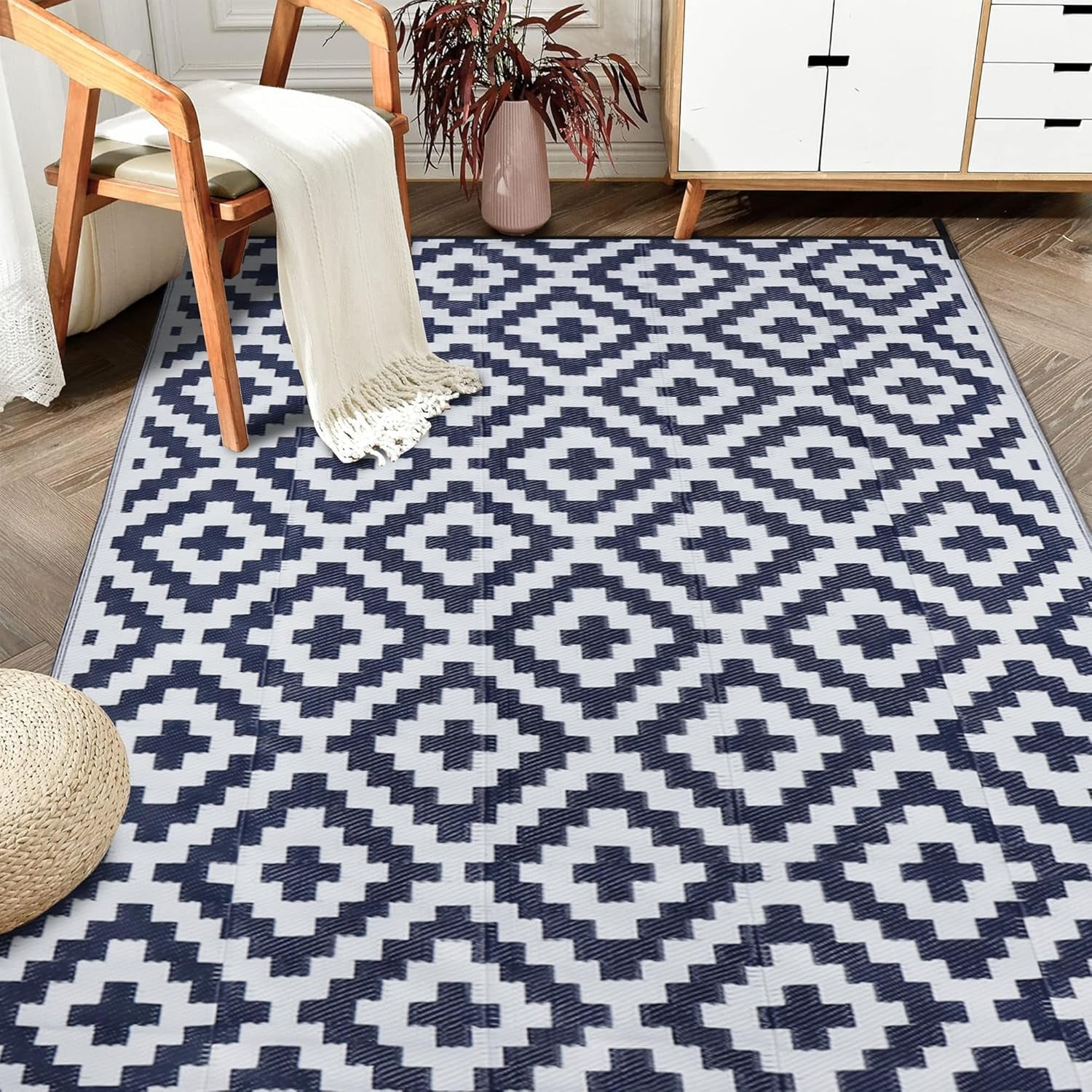 Reversible Mats, Plastic Straw Rug, Modern Area Rug, Large Floor Mat ...