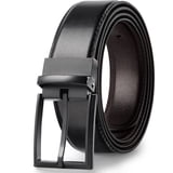 "Maikun Reversible Mens Leather Belt, Rotatable Buckle, Black and Brown ...