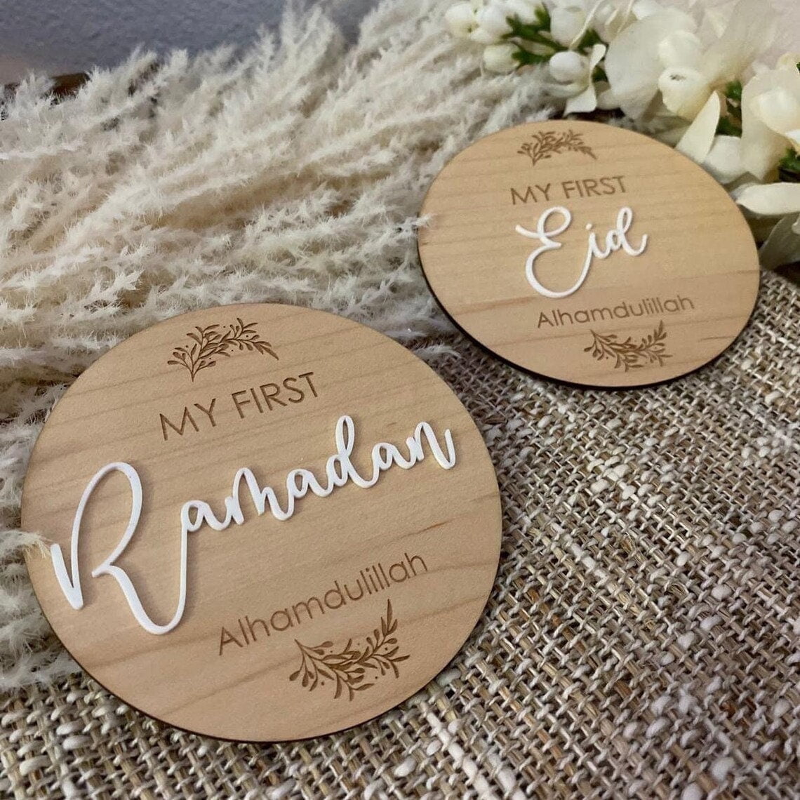 Reversible My First Ramadan & Eid Sign – Baby Milestone Plaque ...