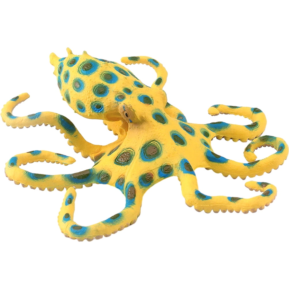 Raindrops Large Octopus Model Marine Animal Model Yellow Plastic 1Pcs ...
