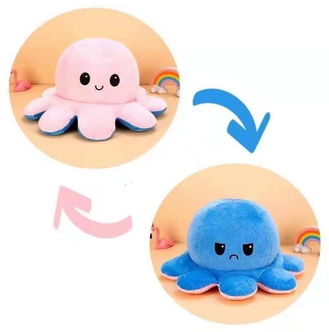 Reversible Octopus Plushie Cute Toy Sensory Fidget Stuffed Animals That ...