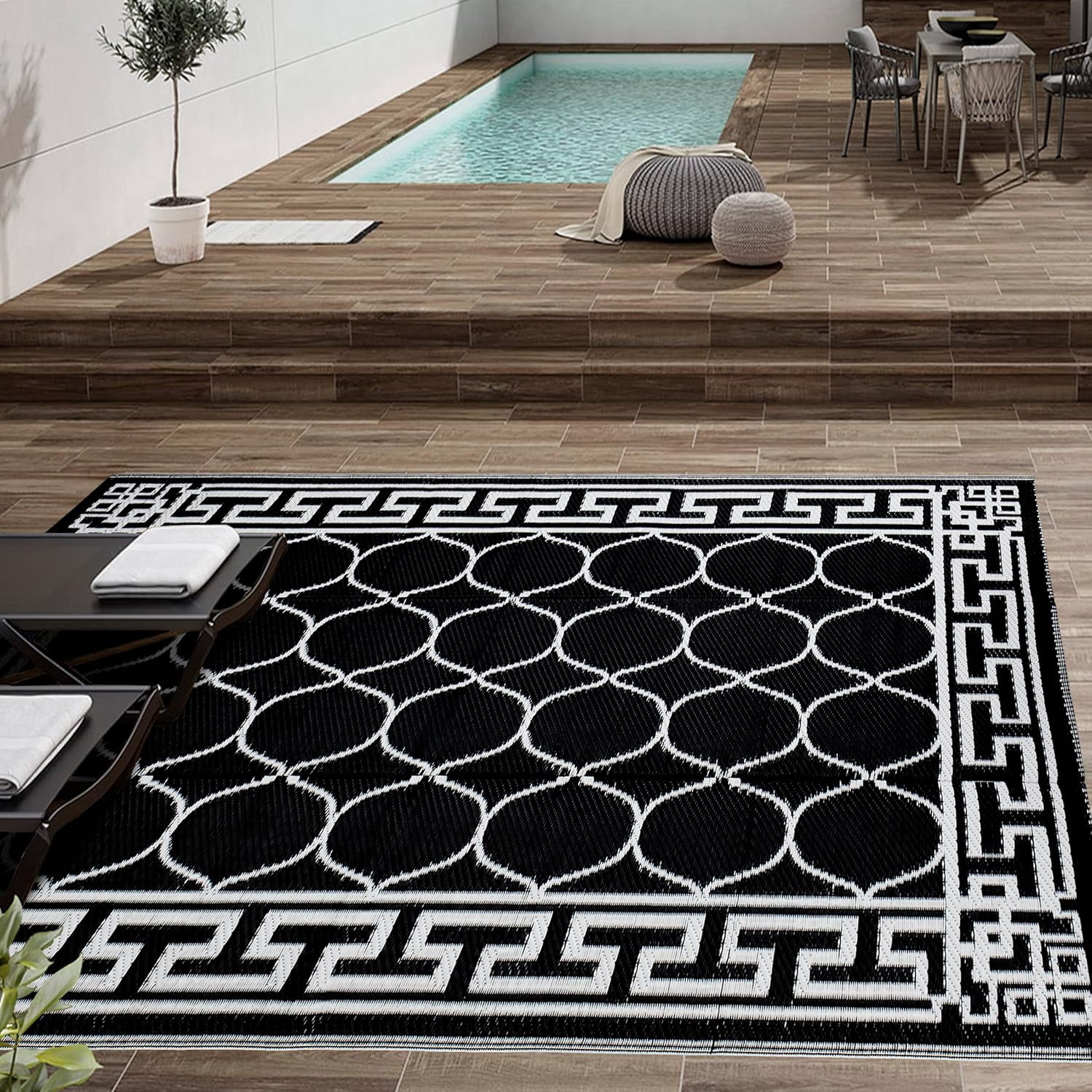 Reversible Outdoor Rugs Waterproof Plastic Straw Rug Stain & UV ...