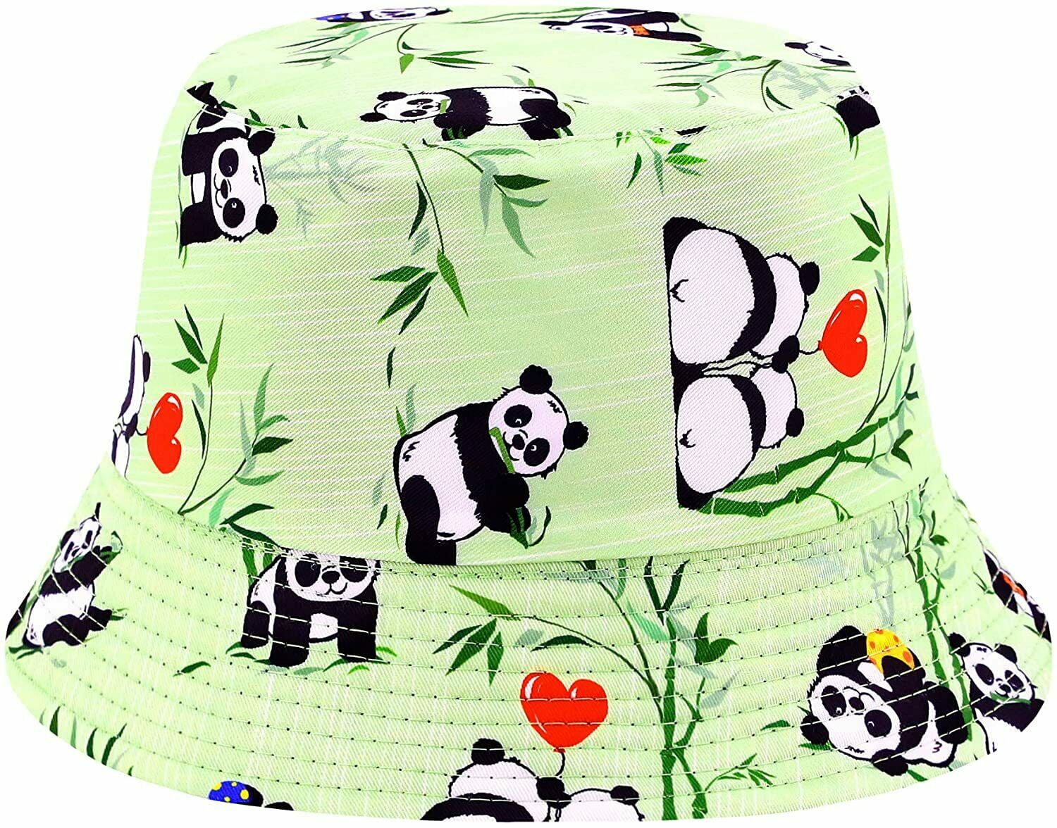 Reversible Panda Printed Bucket hats Unisex Cute panda bucket hats ...