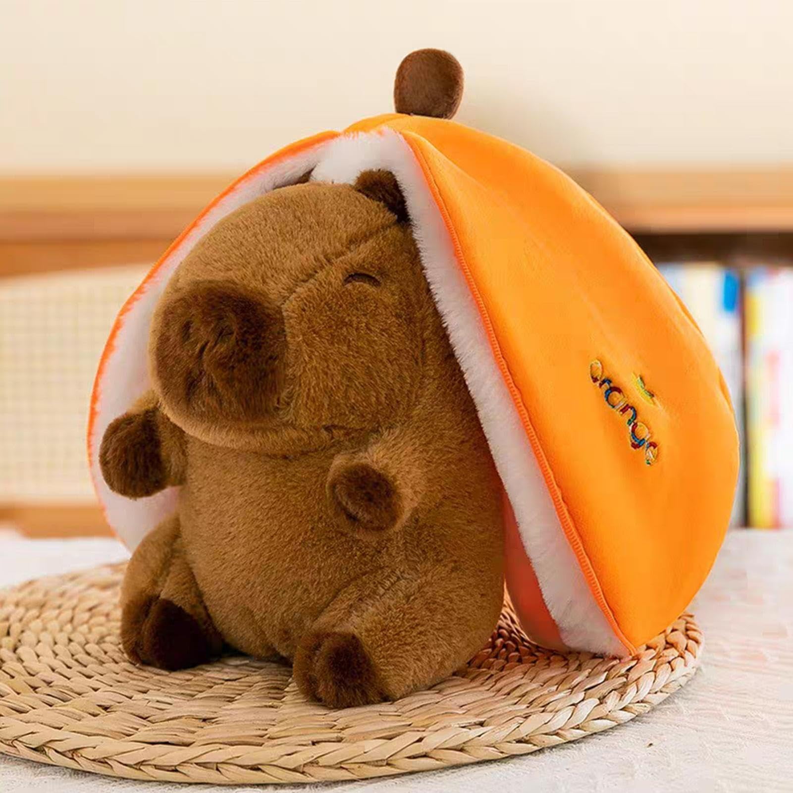 Reversible Plush Bunny Toy, Plush Transformed Orange Capybara, Rabbit ...