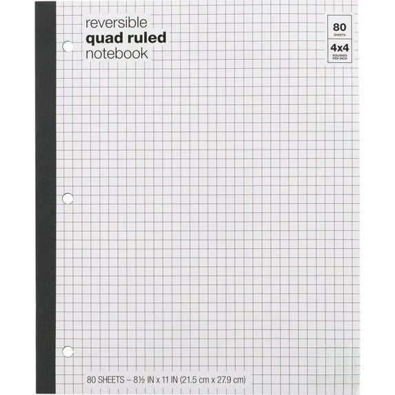 Reversible Quad Ruled Composition Notebook 8.5" x 11" 80 Sheets - ub&ub ...