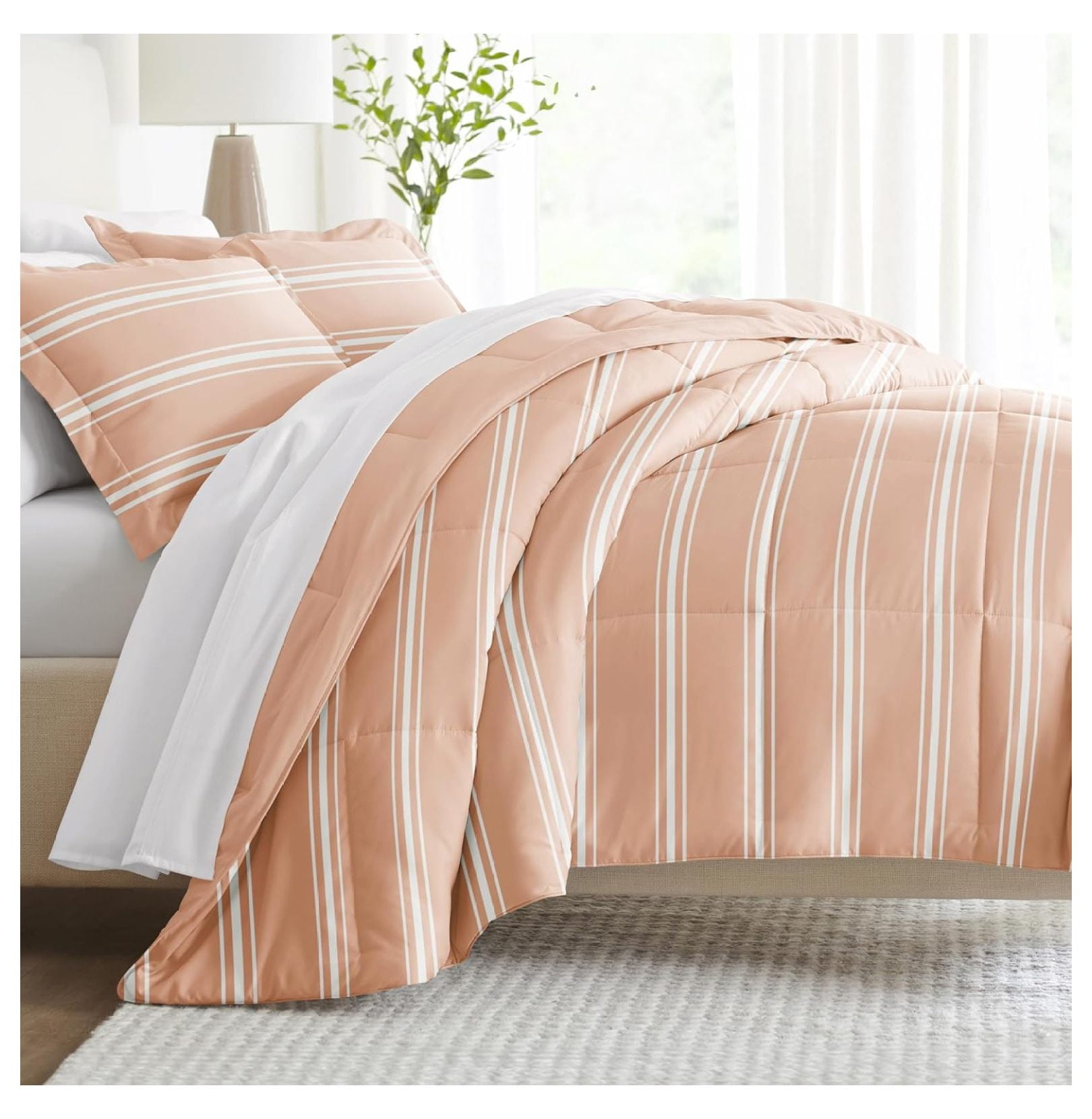 Reversible Queen Size Comforter Set (3 Piece) - Soft and Lightweight ...
