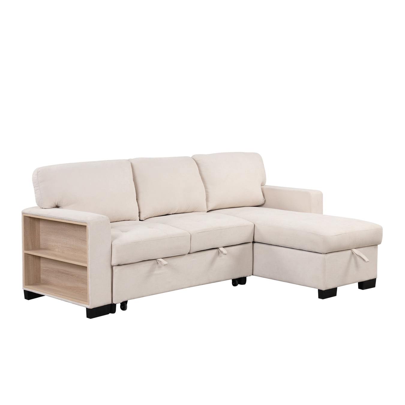 Reversible Sectional Sleeper Sofa with Storage Chaise, L-Shaped Couch ...