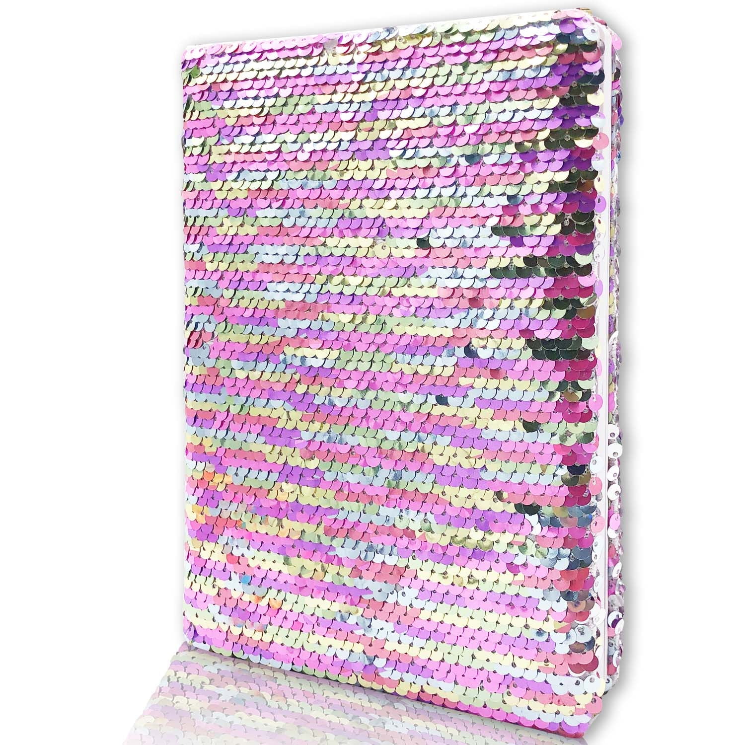 Reversible Sequin Notebook, 8.5x5.5in, 160 Pages, Rainbow Flip Sequin ...