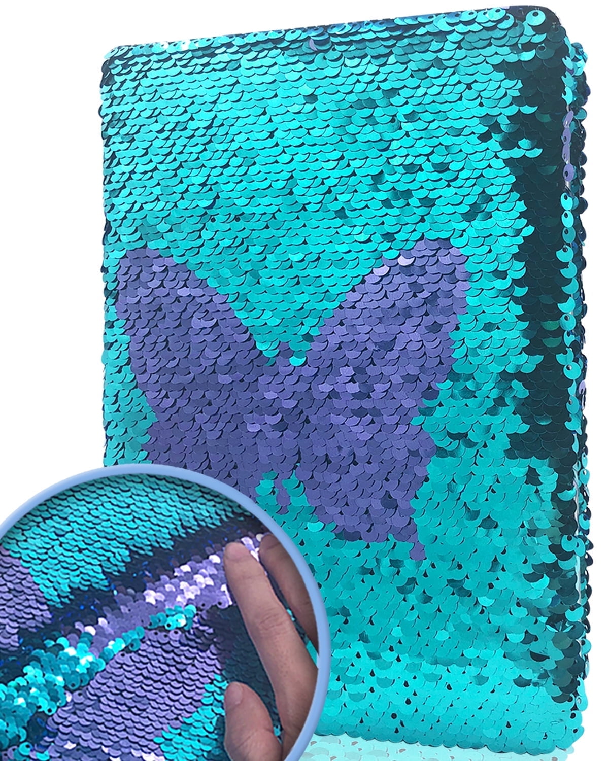 Reversible Sequin Notebook for Girls, 8.5x5.5in, 160 Pages, Blue ...