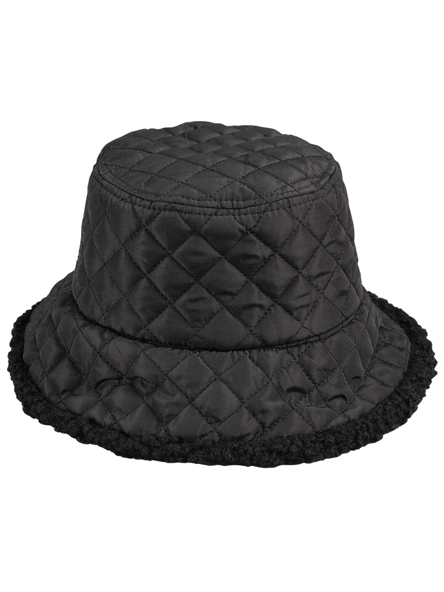 Reversible Sherpa Bucket Hat - 2-in-1 Sherpa Fleece & Quilted Puffer ...