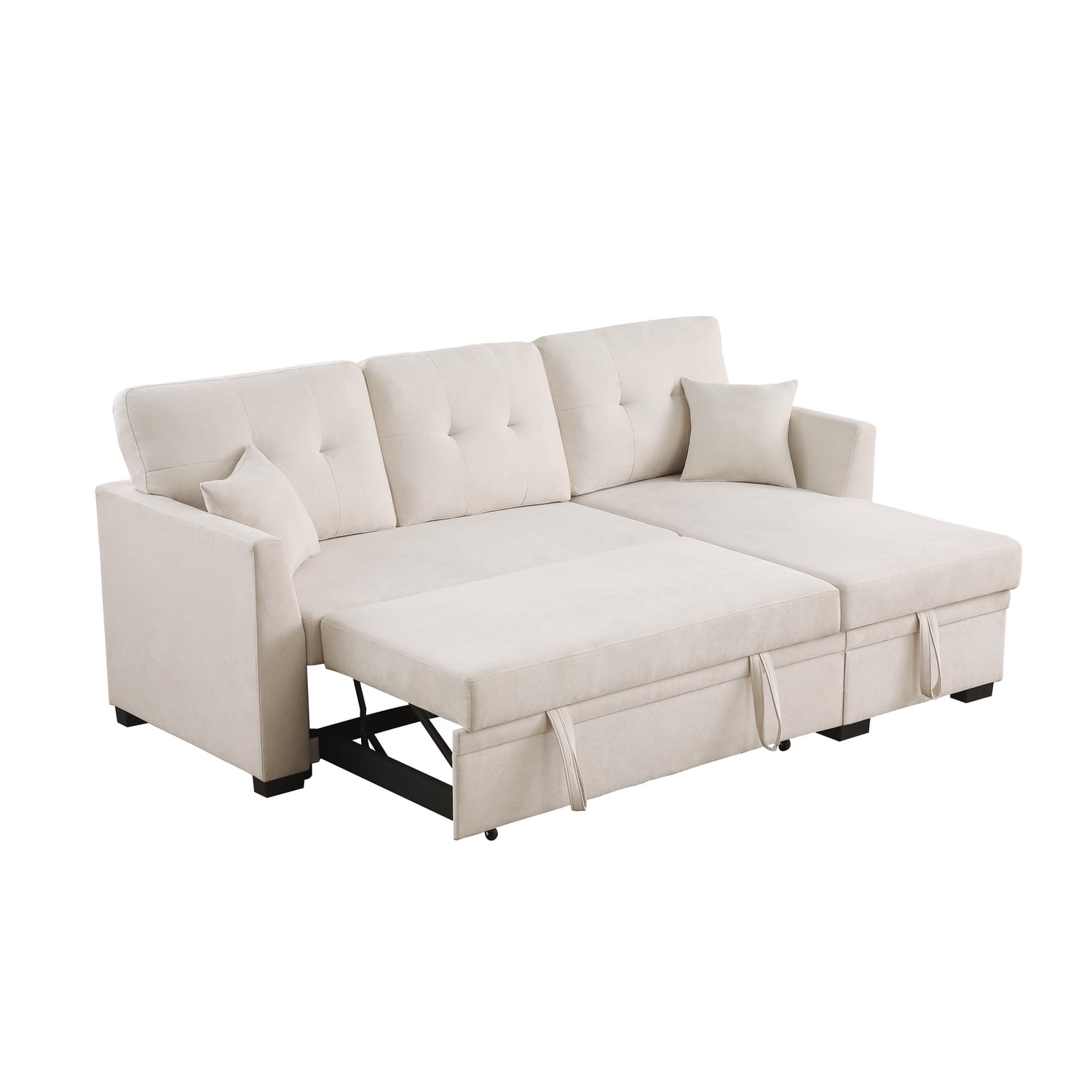 Reversible Sleeper Sectional Sofa with Storage Chaise and Pull Out ...