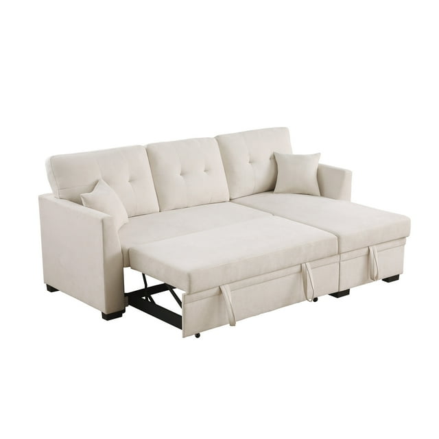 Reversible Sleeper Sectional Sofa with Storage Chaise and Pull Out ...
