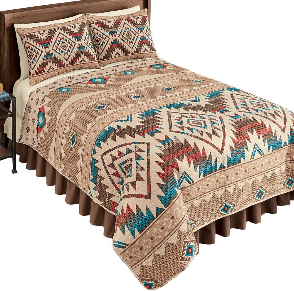 Reversible Southwest Geometric Aztec Quilt with Coordinating Tribal ...