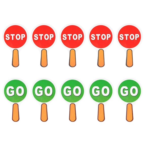 Reversible Stop and Go Directional Sign Pack of 10 Handheld Crossing ...