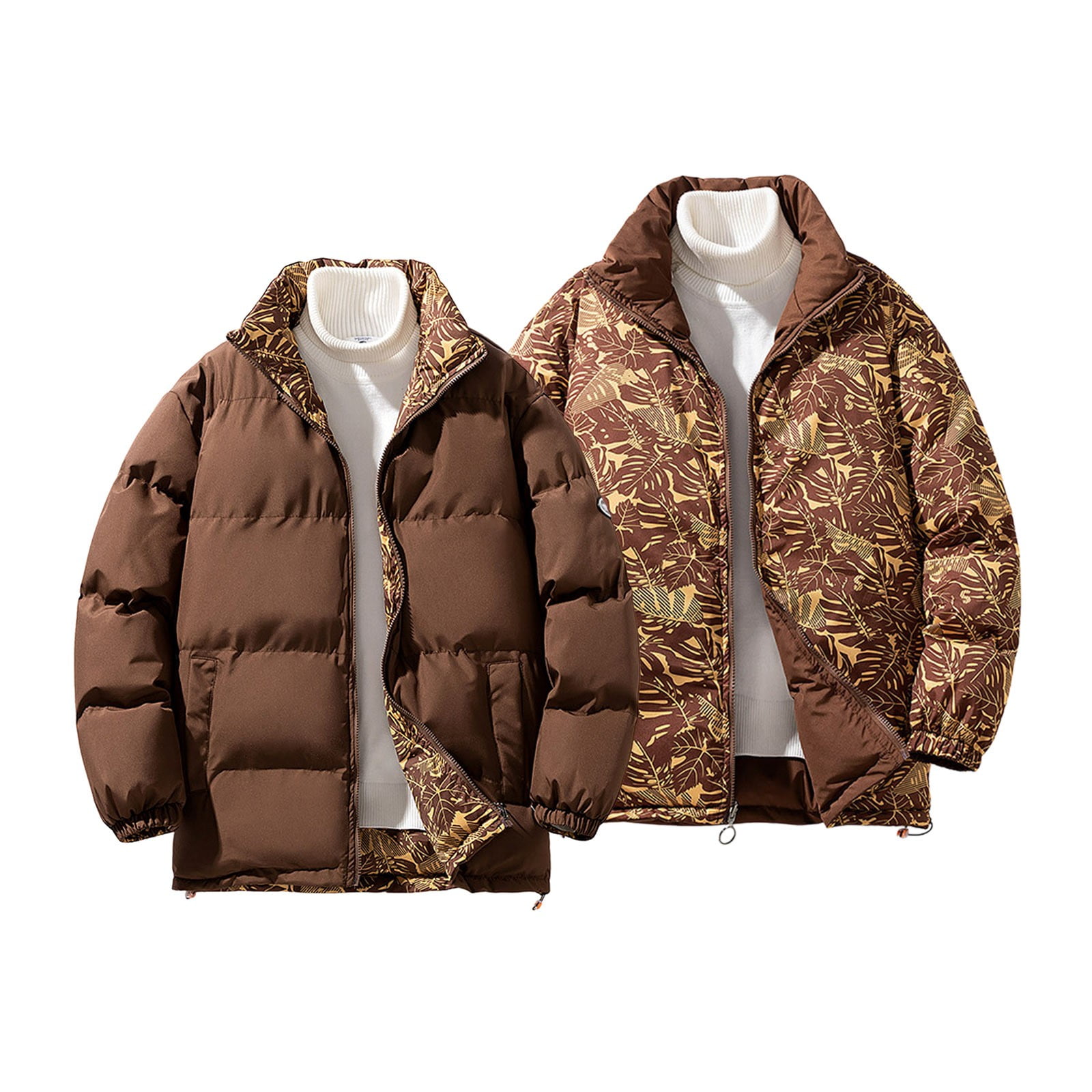 Reversible Wear Maple Or Solid Colour Jacket Casual Couple Versatile ...