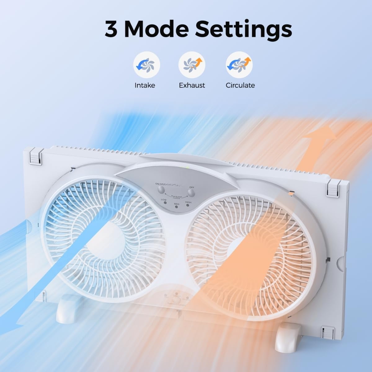 Reversible Window Fan with Remote Control, Adjustable Width, 3 Speeds ...