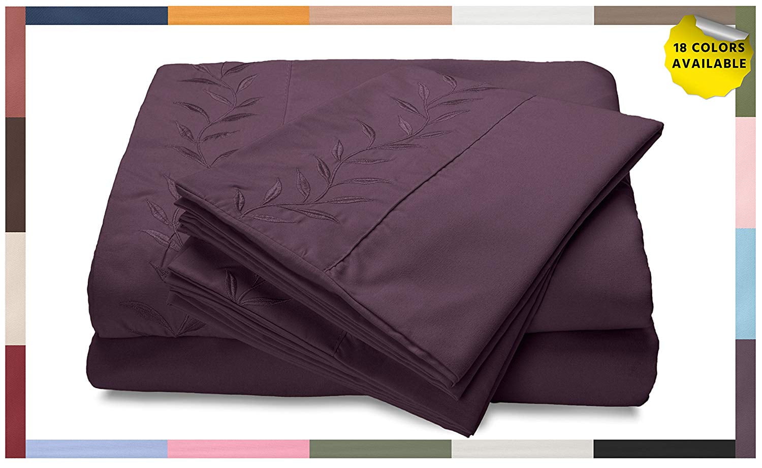 Reversifi Embroidered Bed Sheets Set Soft Brushed Microfiber Twin ...