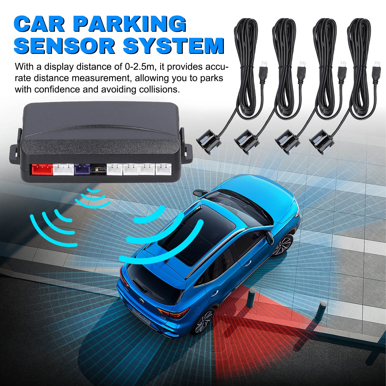 Reversing ,Car 4 Kit Rear Radars With 4 Car Auto 4 Distance Buzzer 4 ...