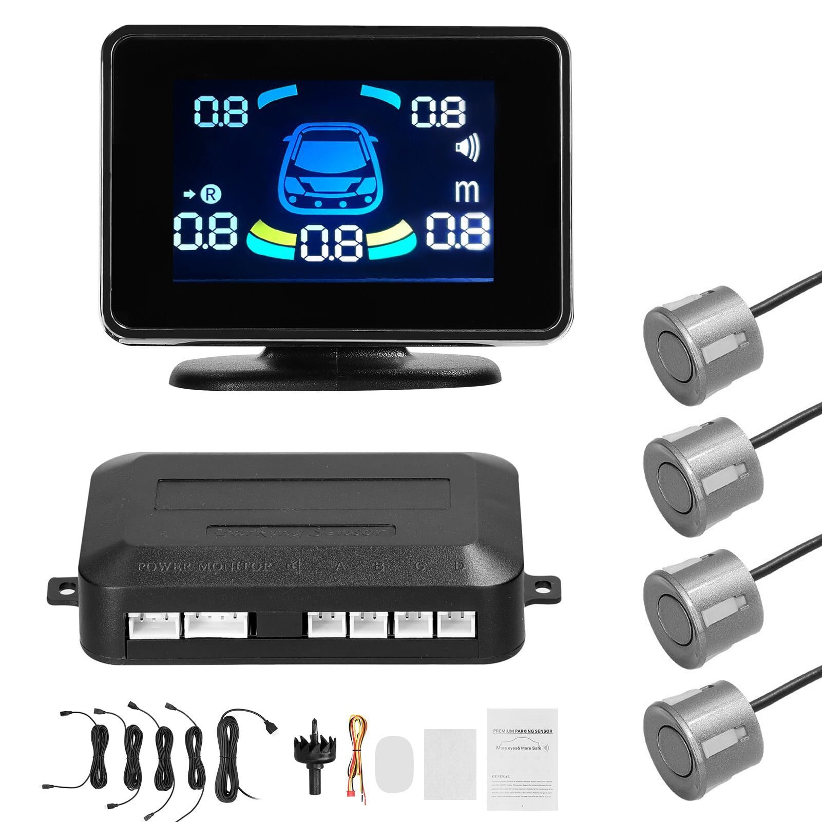 Reversing ,Rear Support Sound With 4 Distance Lcd Distance Display Rear ...