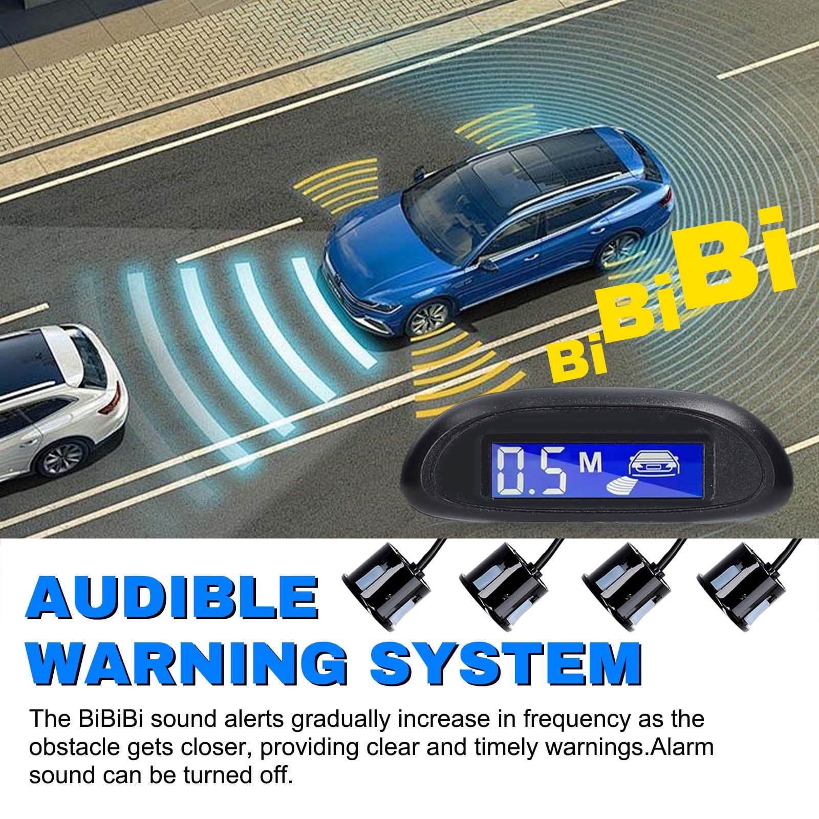 Reversing ,With Rear 4 Car Radars With Lcd Display Buzzer 4 Distance ...