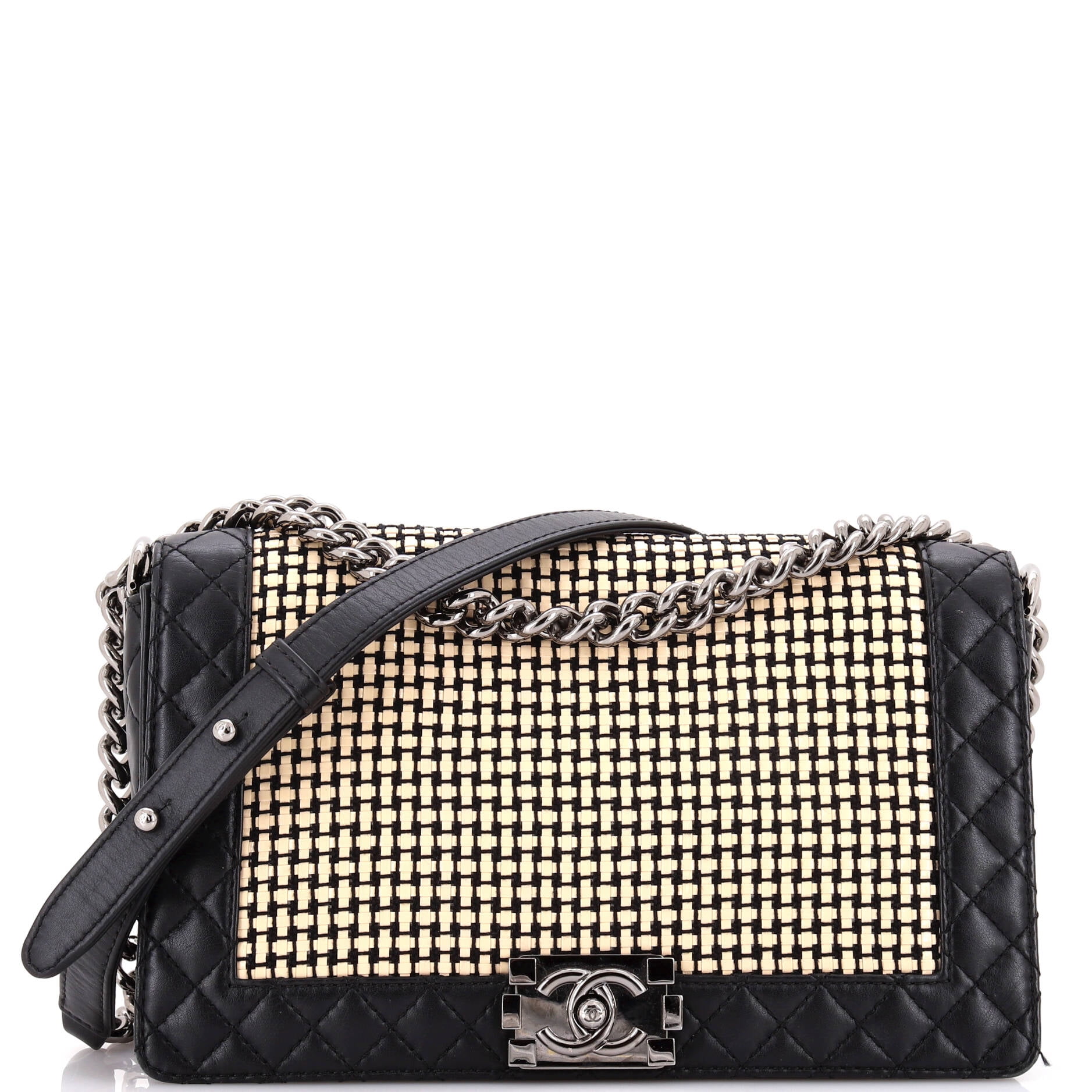 Pre-Owned Reverso Boy Flap Bag Woven Calfskin Old Medium By Rebag ...