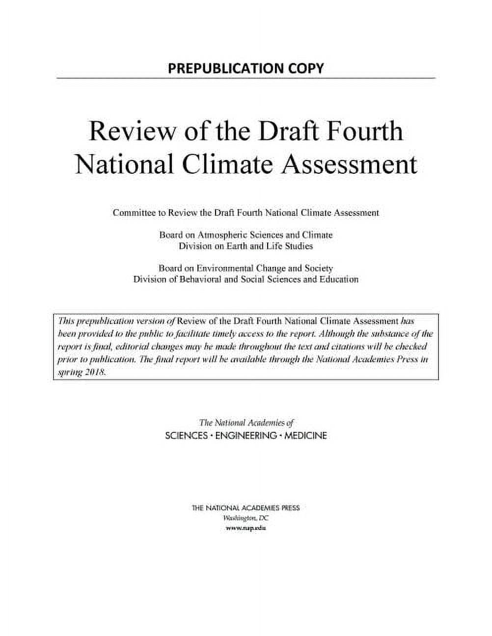 Review of the Draft Fourth National Climate Assessment, (Paperback ...