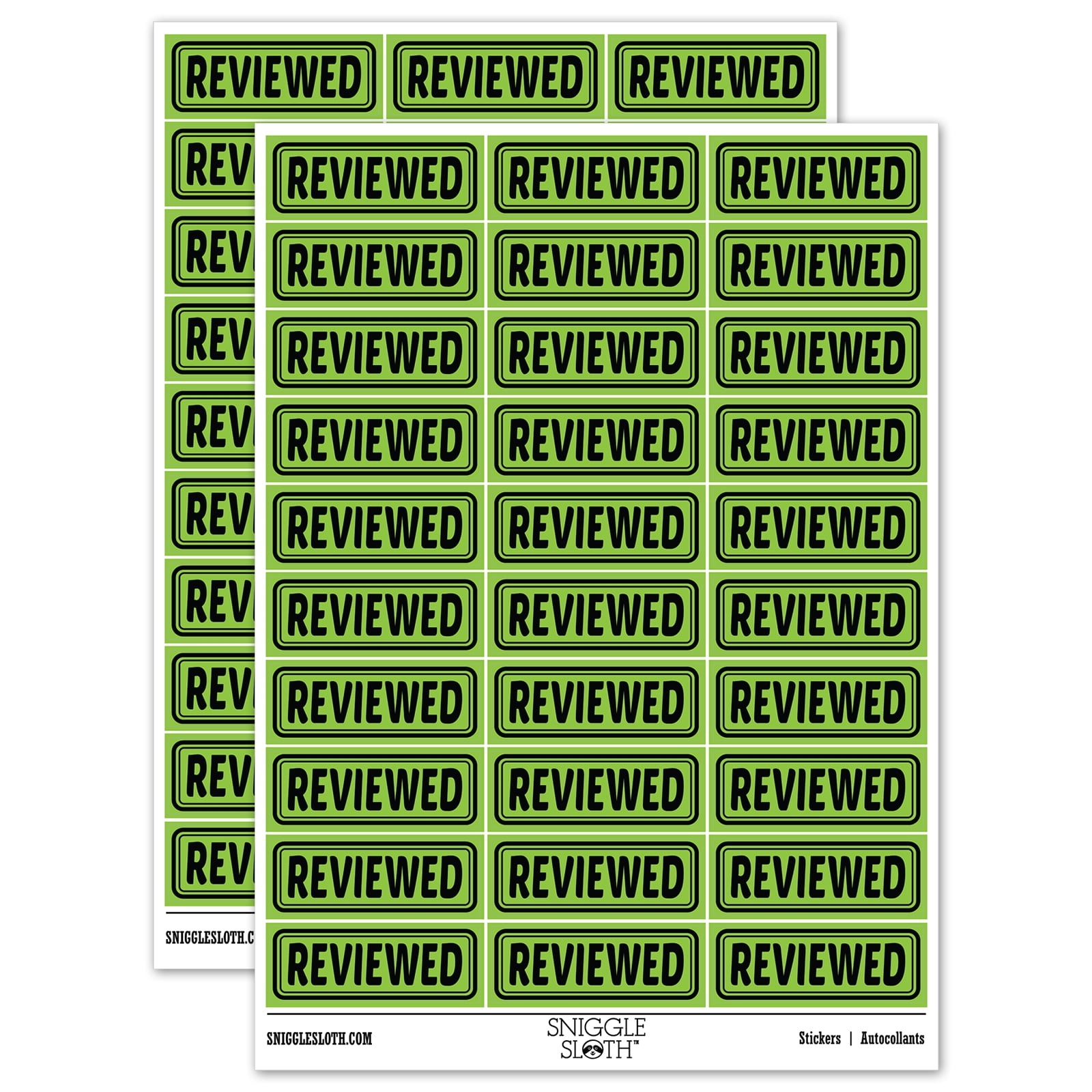 Reviewed Double Border Sticker Set - Light Green - Matte Finish - 1.75 ...