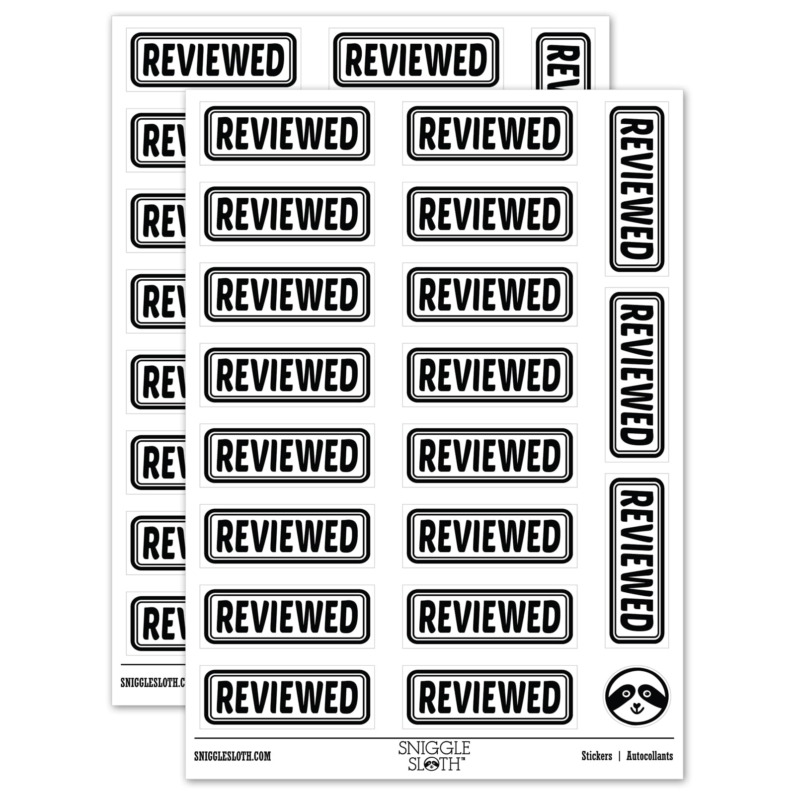 Reviewed Double Border Sticker Set - White - Matte Finish - 2.00" Large ...