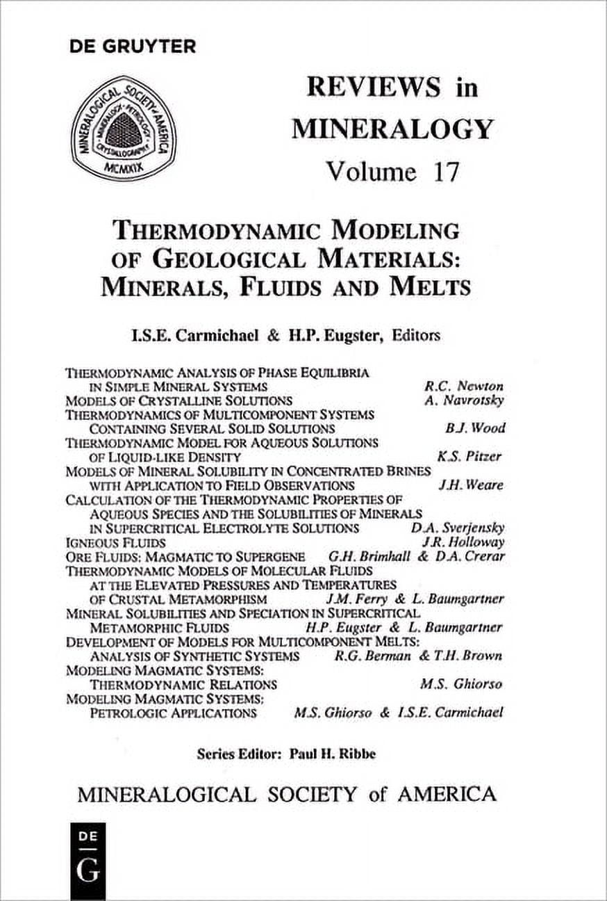Reviews in Mineralogy & Geochemistry: Thermodynamic Modeling of ...
