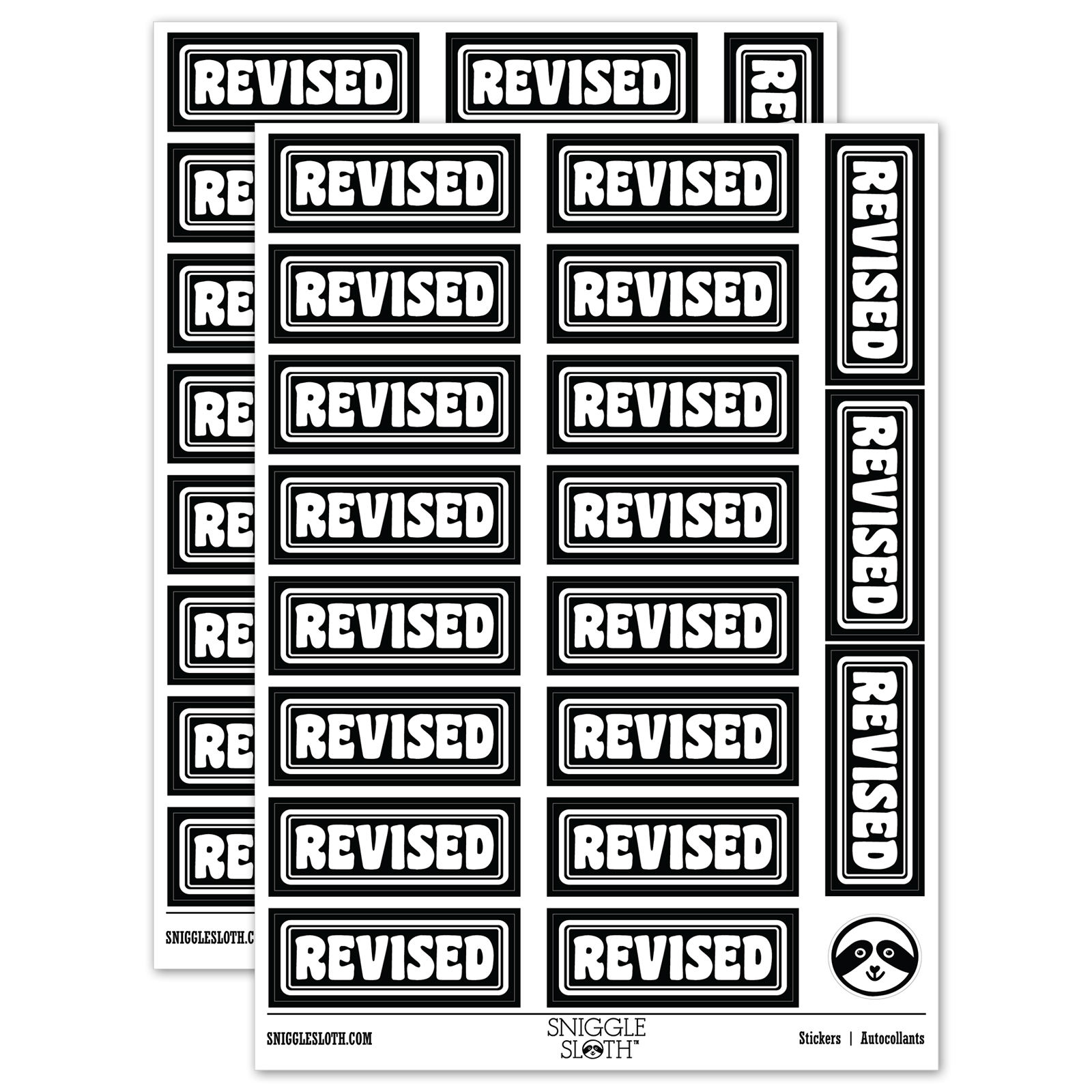 Revised Double Border Sticker Set - Black - Gloss Finish - 2.00" Large ...