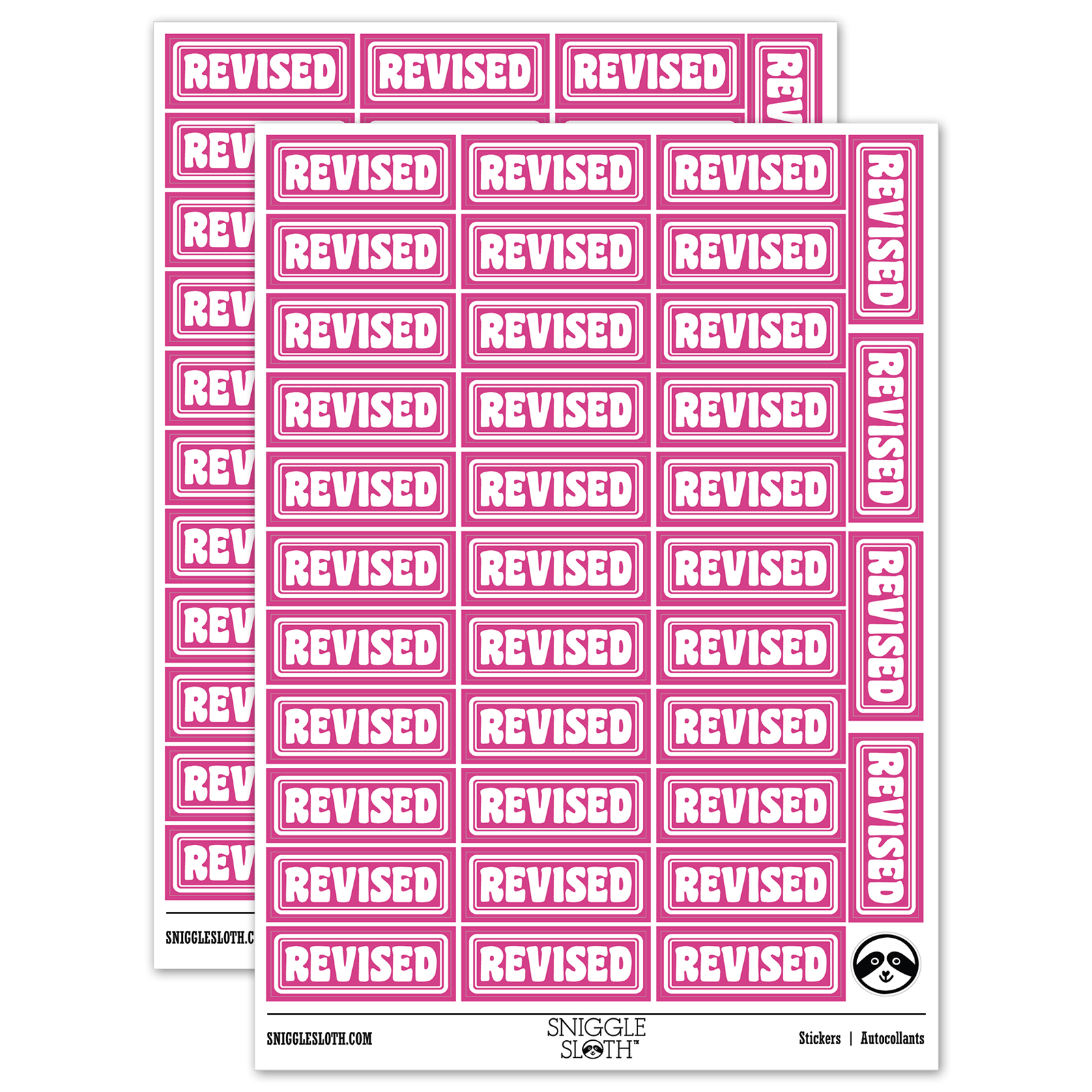 Revised Double Border Sticker Set - Hot Pink - Gloss Finish - 1.5 ...
