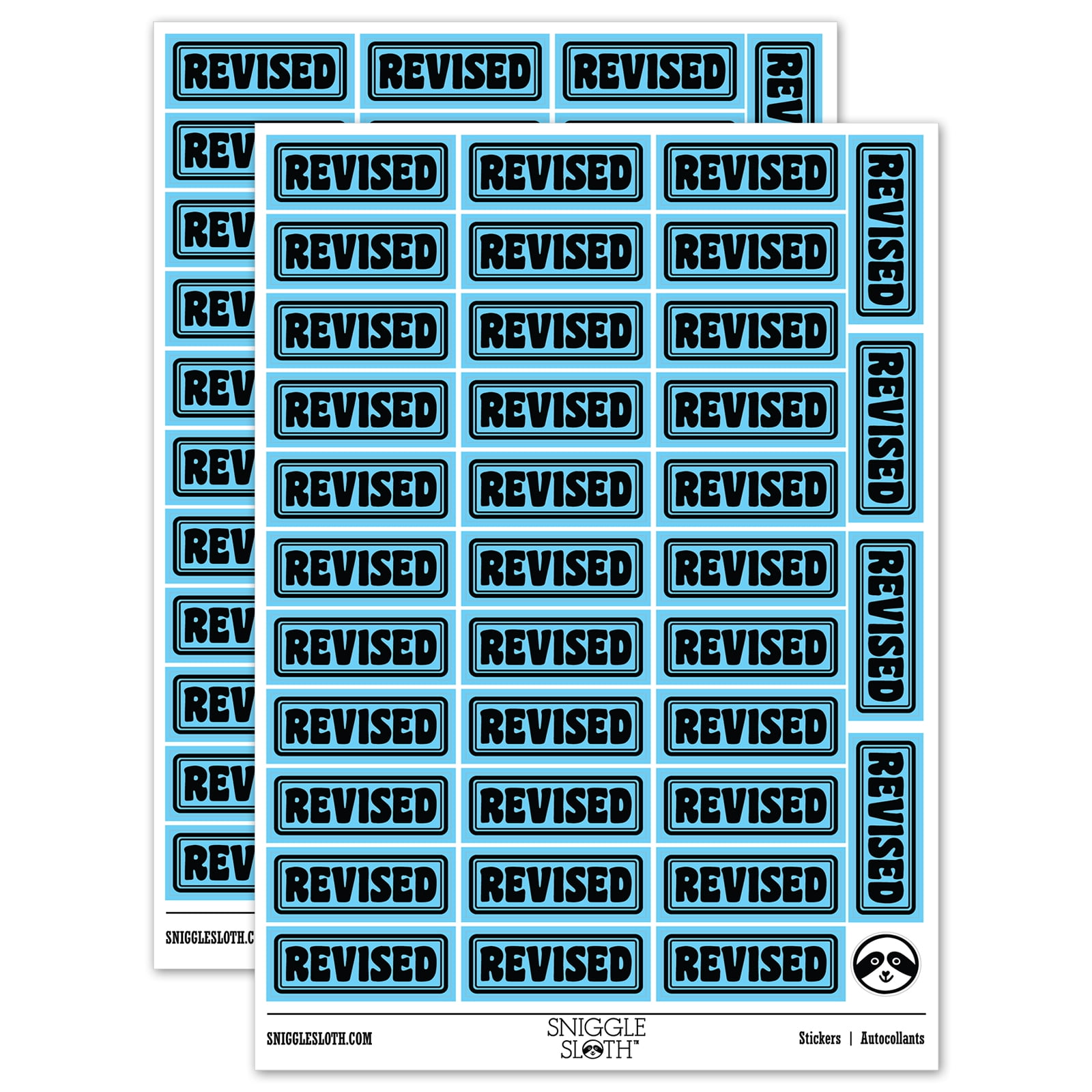 Revised Double Border Sticker Set - Light Blue - Matte Finish - 1.5 ...