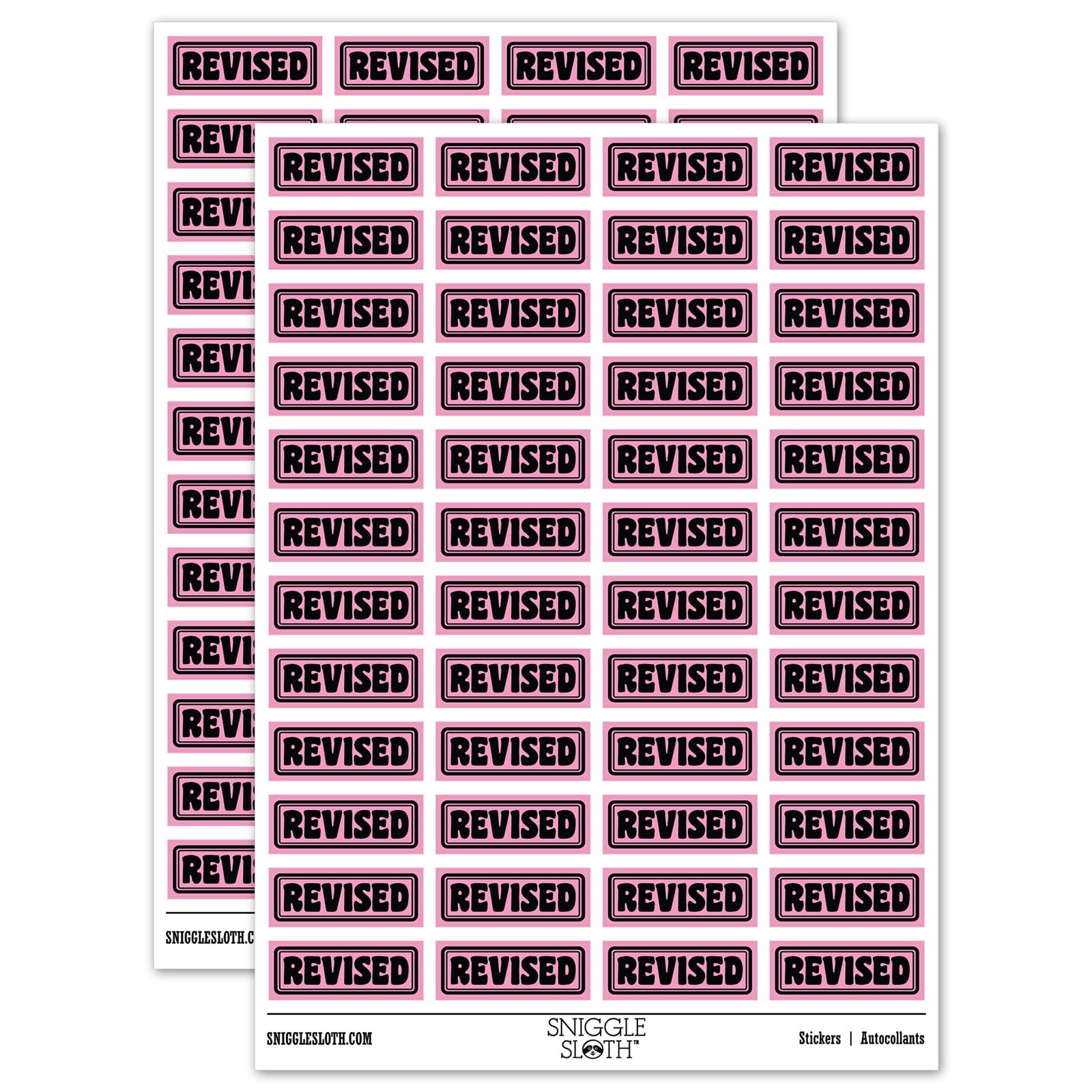 Revised Double Border Sticker Set - Light Pink - Gloss Finish - 1.25 ...