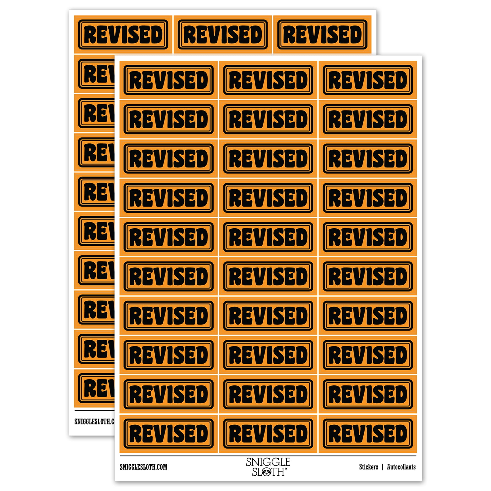 Revised Double Border Sticker Set - Orange - Matte Finish - 1.75 ...
