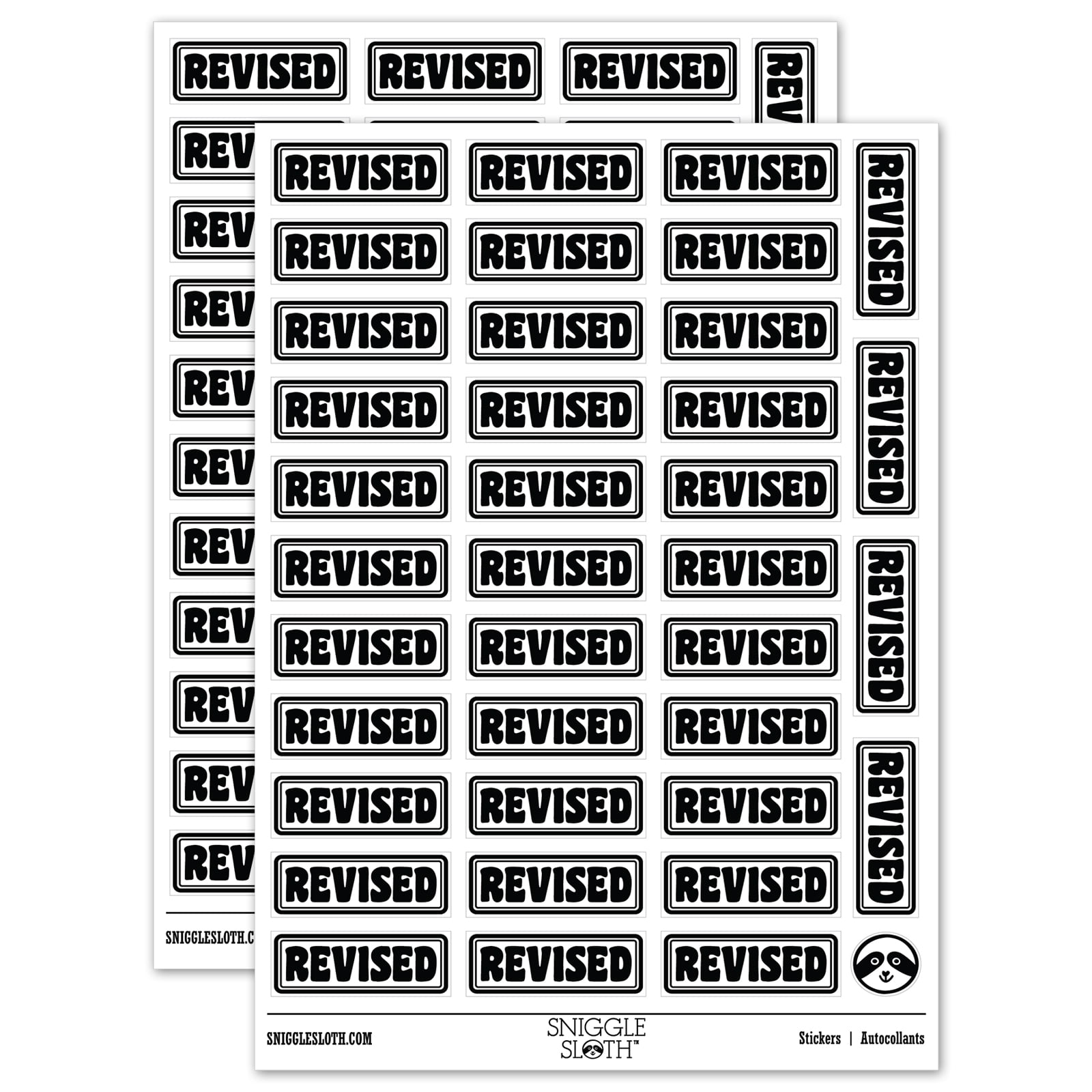 Revised Double Border Sticker Set - White - Gloss Finish - 1.5" Small ...