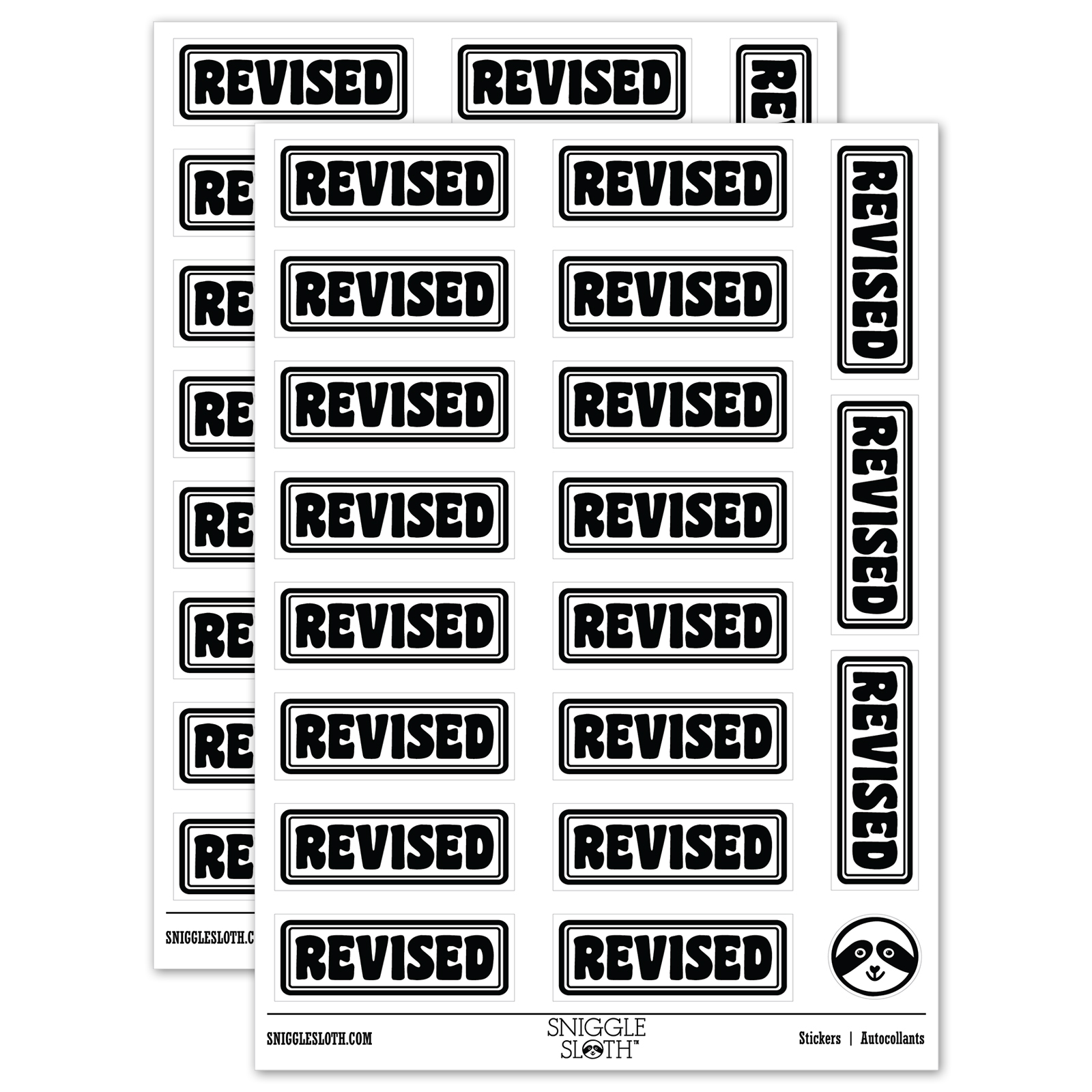 Revised Double Border Sticker Set - White - Gloss Finish - 2.00" Large ...