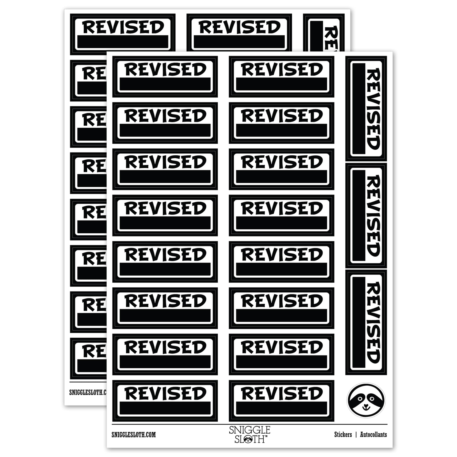 Revised with Blank Sticker Set - Black - Gloss Finish - 2.00" Large ...
