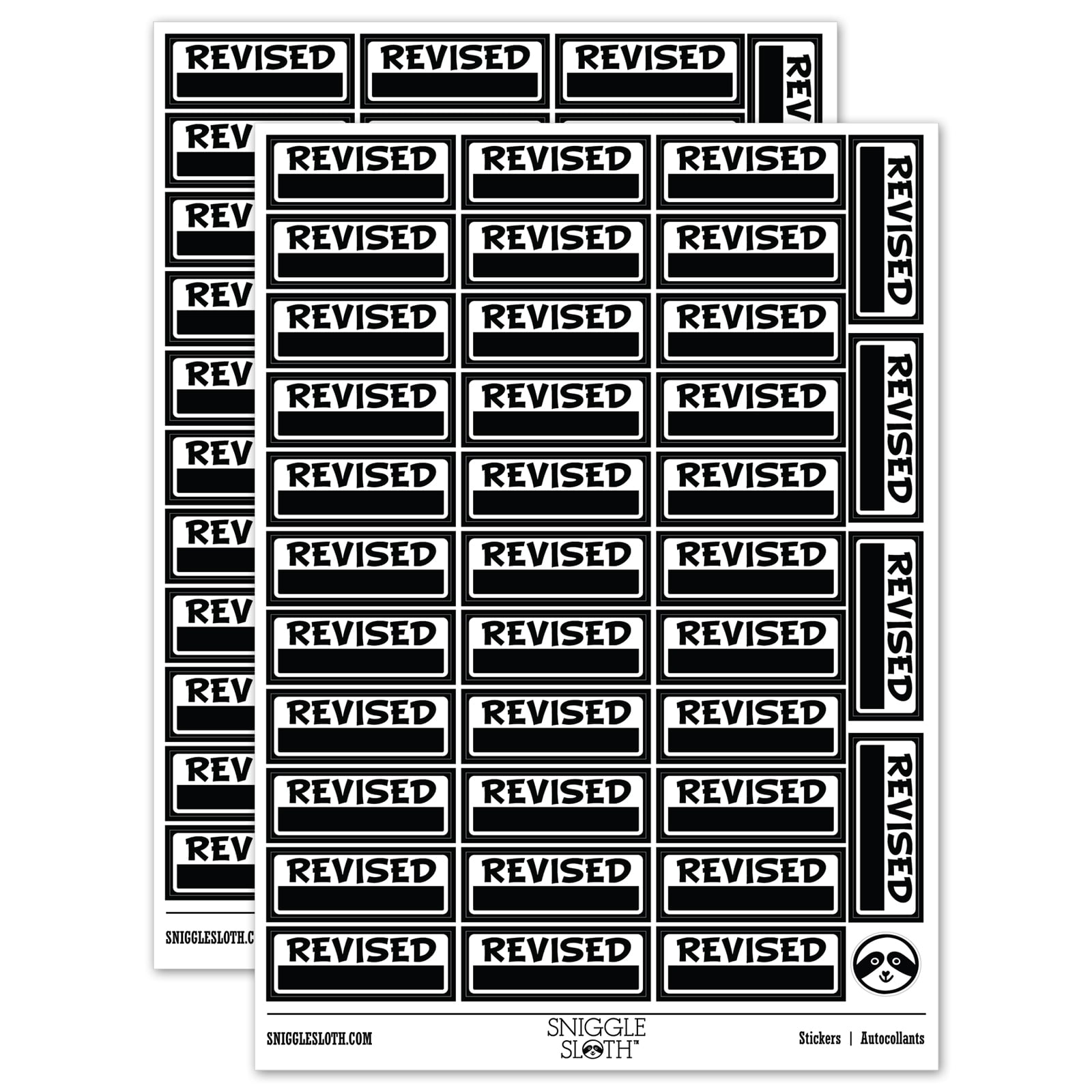 Revised with Blank Sticker Set - Black - Matte Finish - 1.5" Small ...