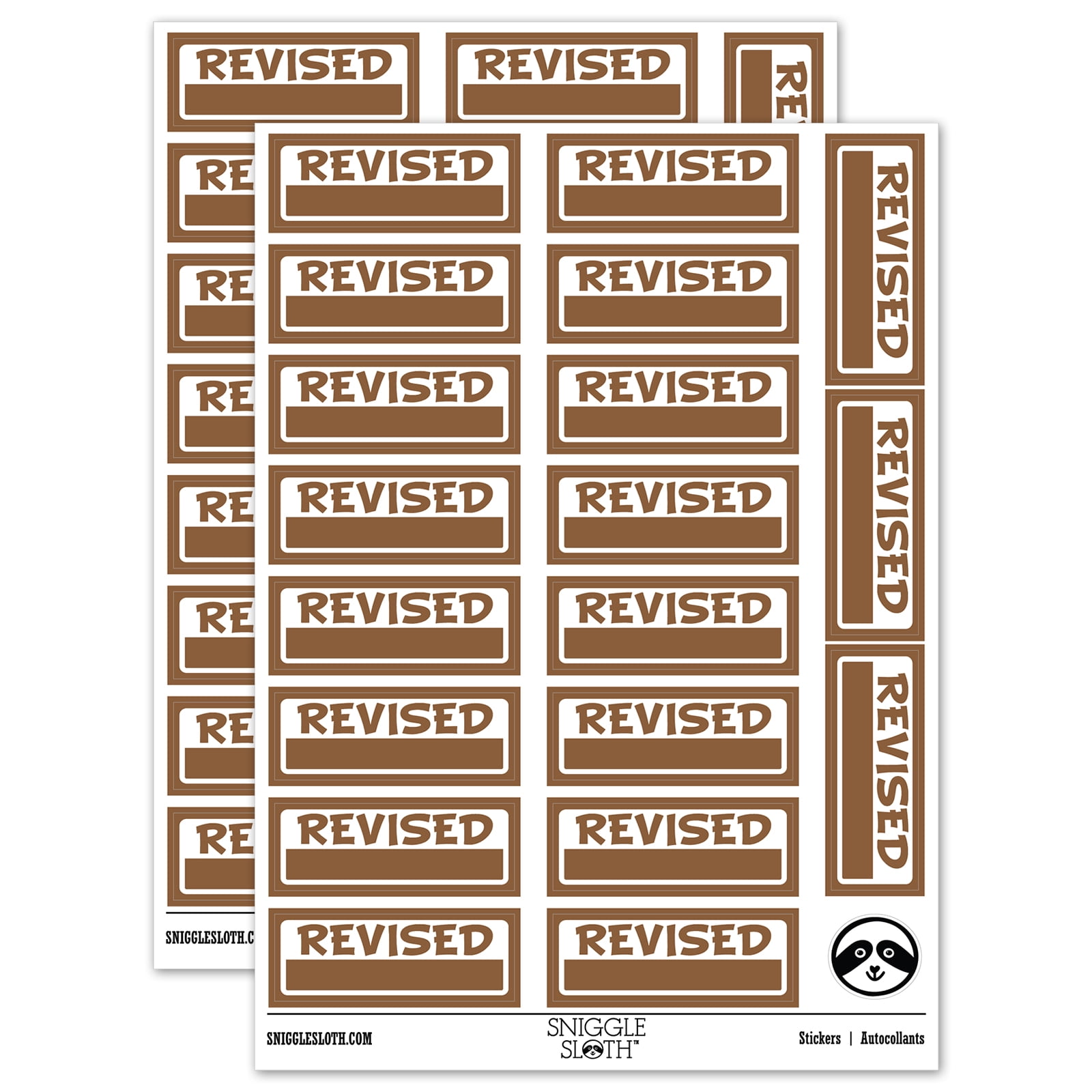 Revised with Blank Sticker Set - Brown - Gloss Finish - 2.00" Large ...