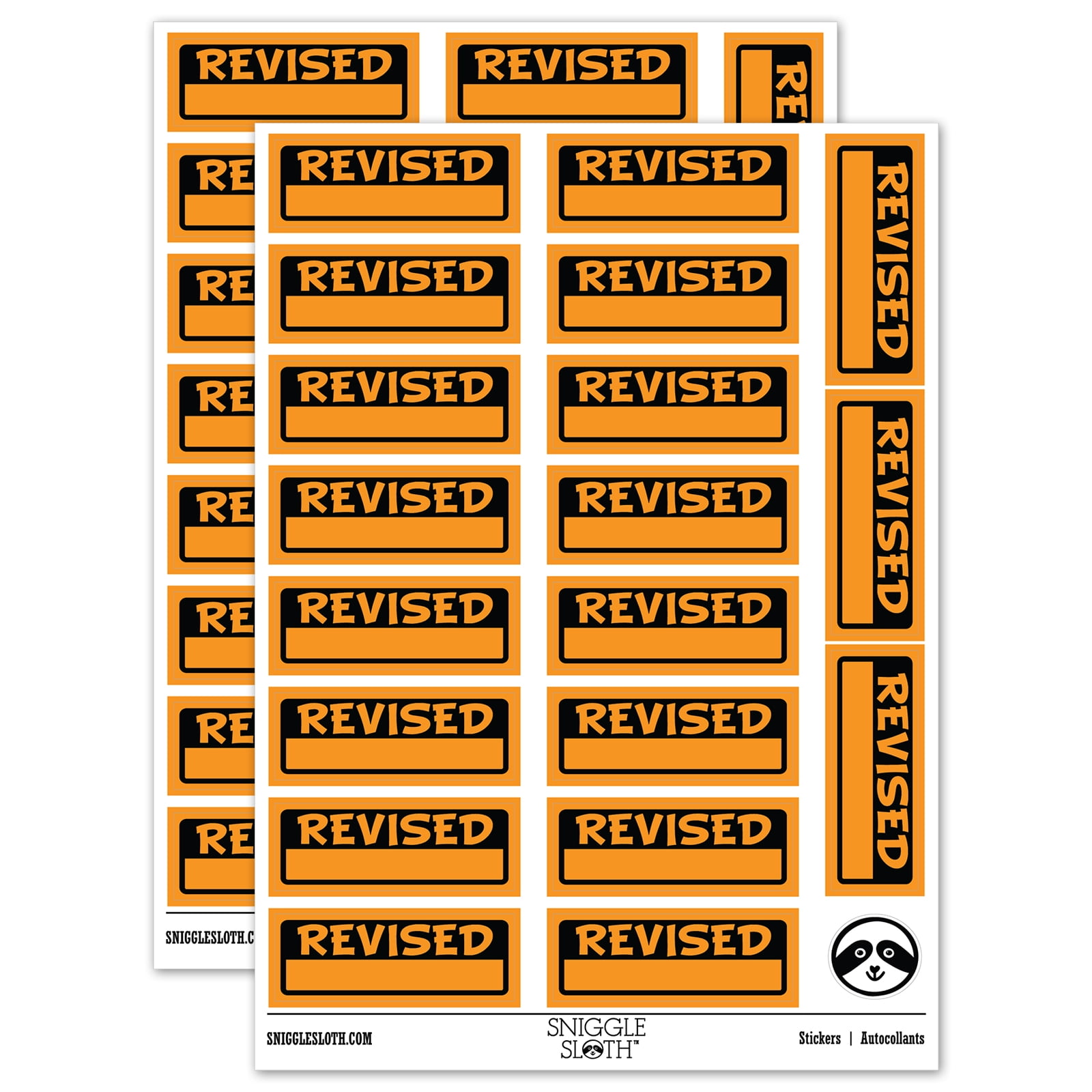 Revised with Blank Sticker Set - Orange - Matte Finish - 2.00" Large ...