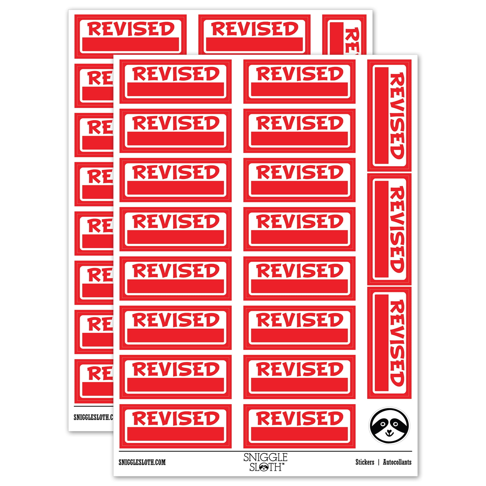 Revised with Blank Sticker Set - Red - Matte Finish - 2.00" Large ...