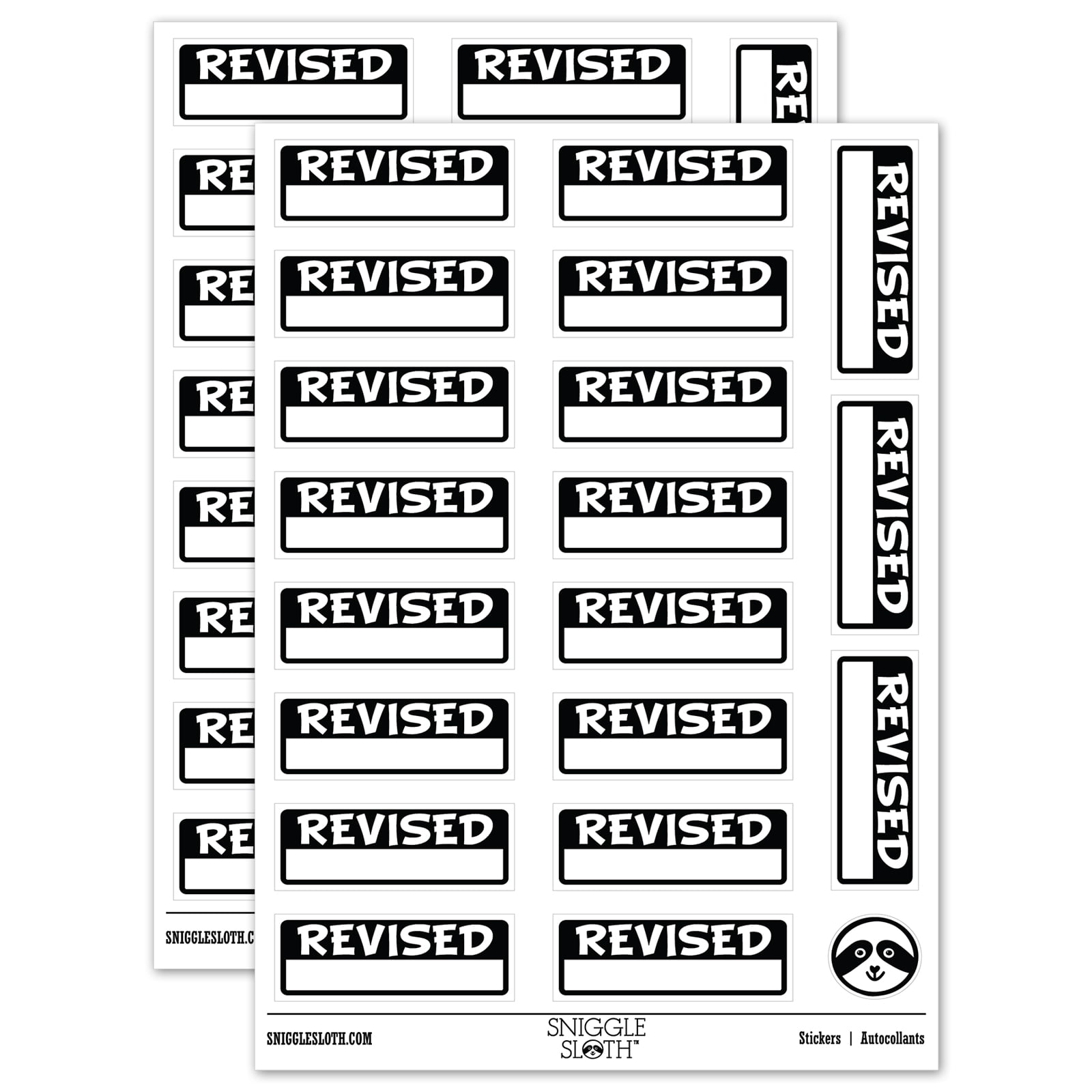 Revised with Blank Sticker Set - White - Matte Finish - 2.00" Large ...
