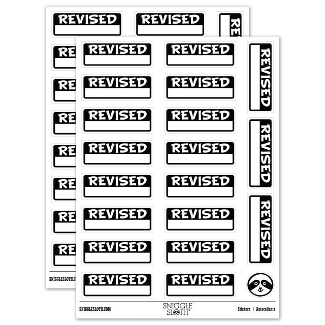 Revised with Blank Sticker Set - White - Matte Finish - 2.00" Large ...