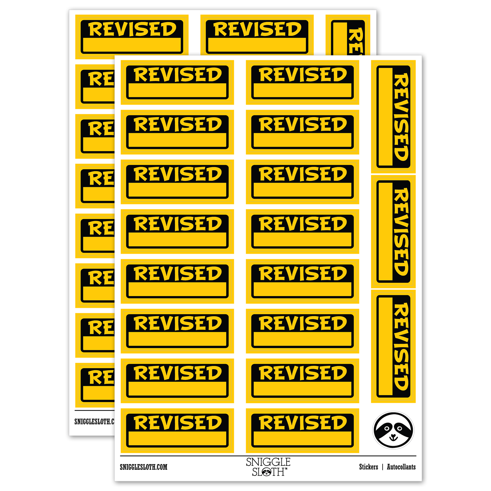 Revised with Blank Sticker Set - Yellow - Gloss Finish - 2.00" Large ...
