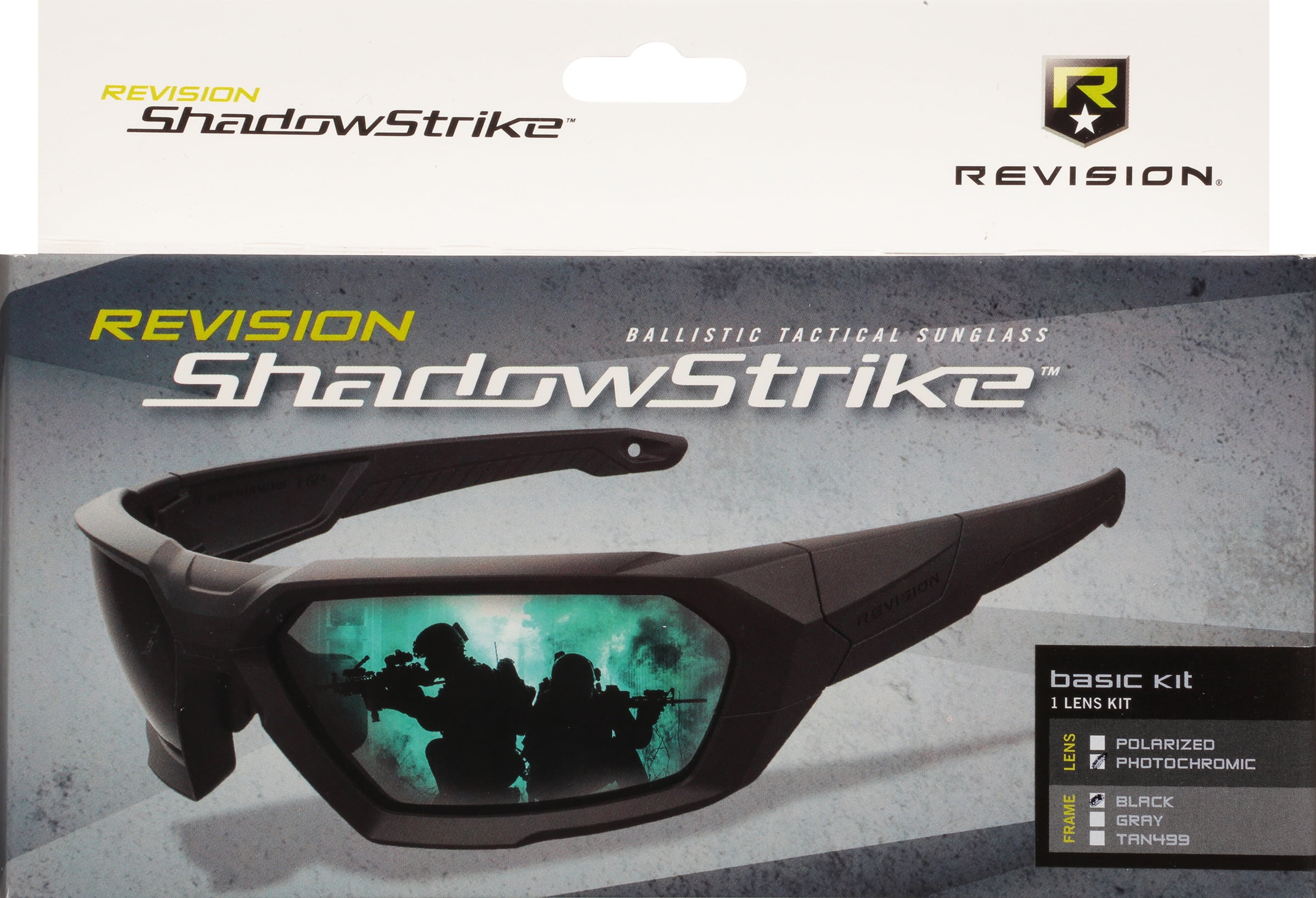 Revision Unisex Shadowstrike Ballistic Sunglass Basic, Black, w/ Photochromic Le - Walmart.com