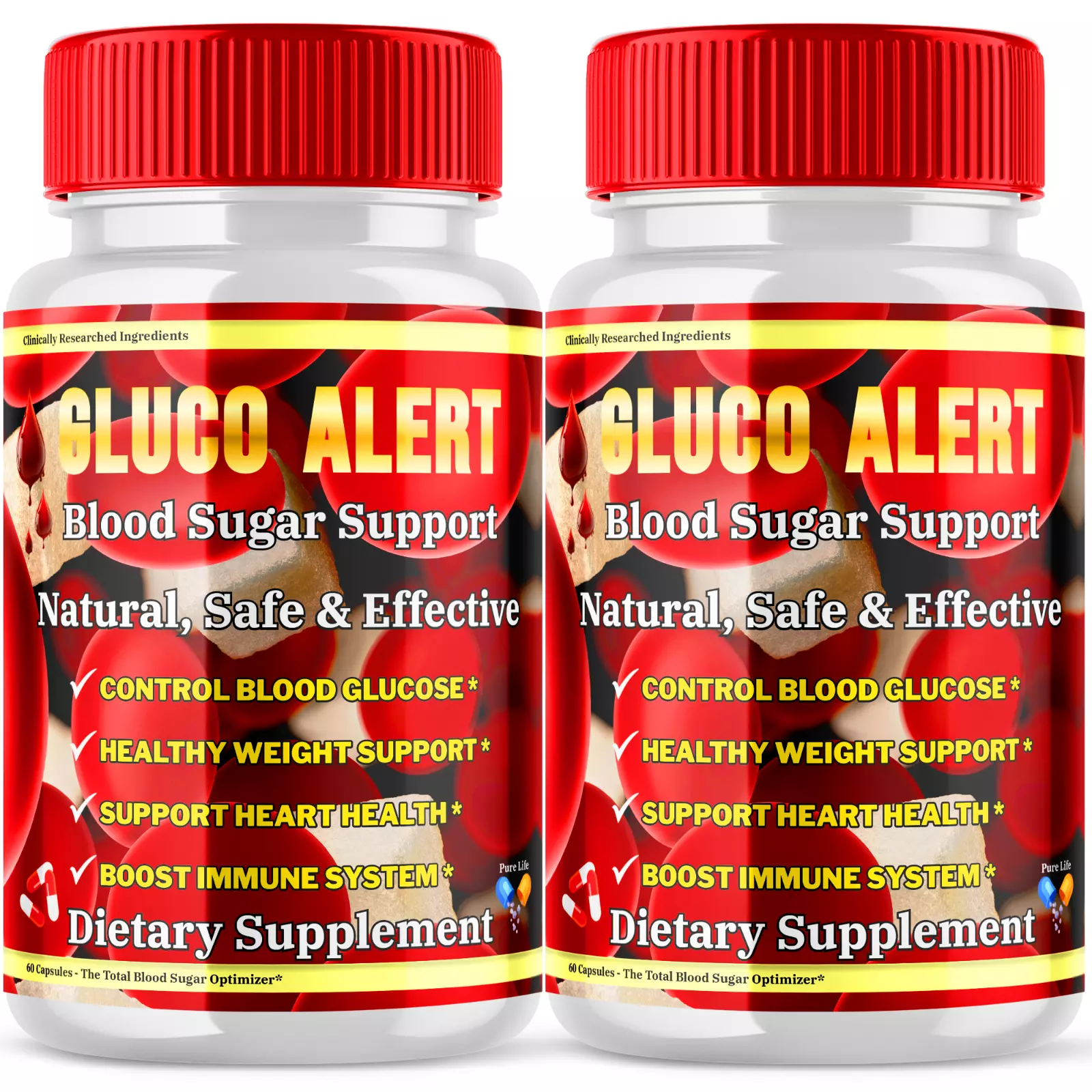 Revita (2 Pack) Gluco Alert Blood Sugar Support Capsules Advanced Pills (120 Capsules) (Book it ...