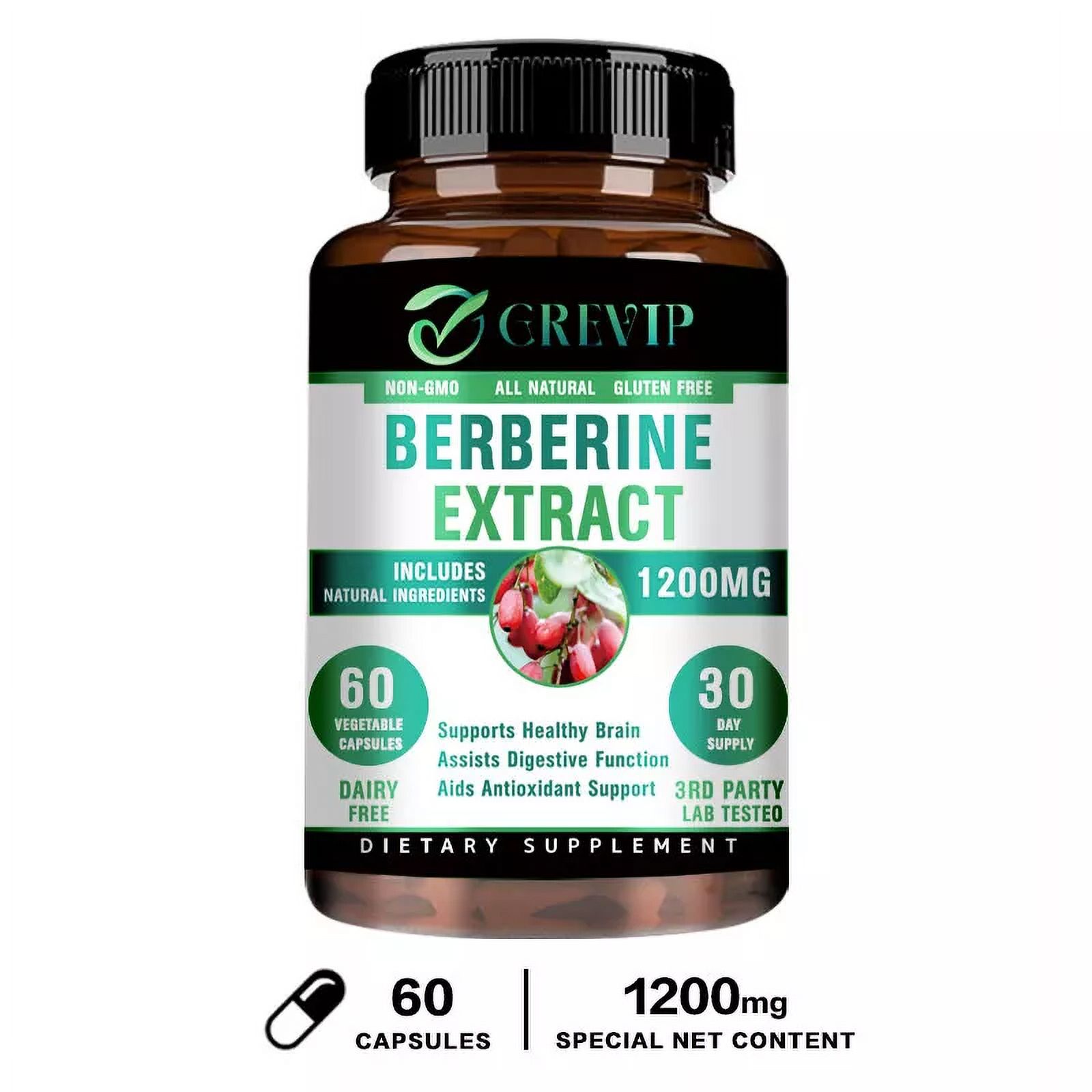 Revita Berberine Extract 1200mg - High Absorption, Heart Health, Blood ...