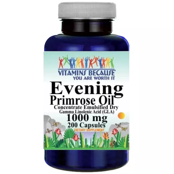 Revita Evening Primrose Oil Concentrate 1000mg 200 Caps GLA 90mg Gamma ...