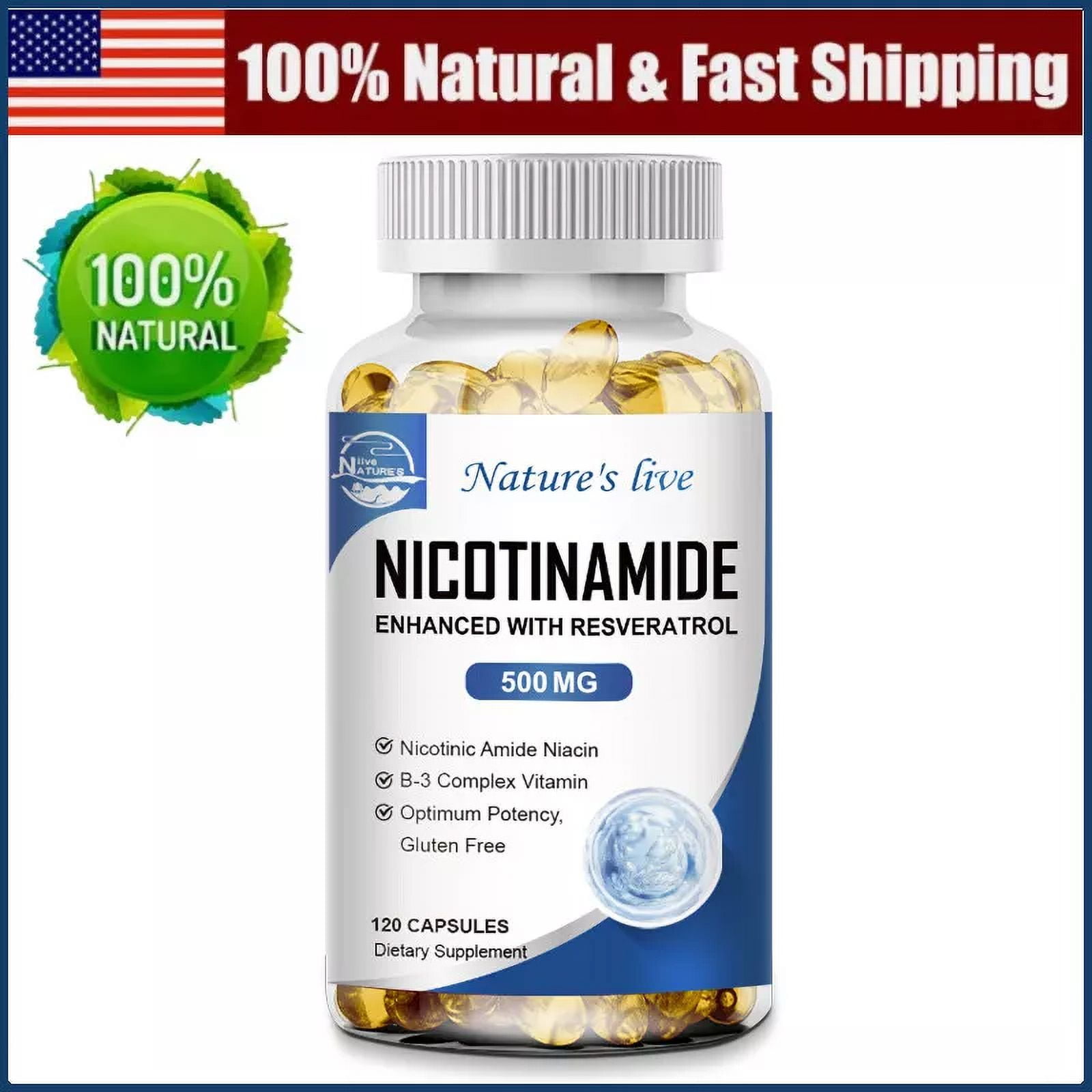 Revita NAD Booster Supplement-Nicotinamide + Resveratrol 120Capsules ...
